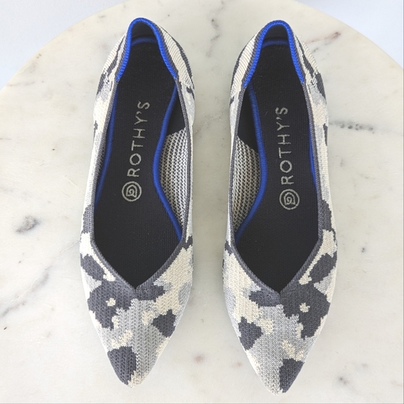 Rothy's | Shoes | Rothys The Point Ash Grey Camo Print Flats | Poshmark